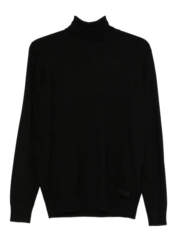 John Richmond Roll Neck Sweater - Black
