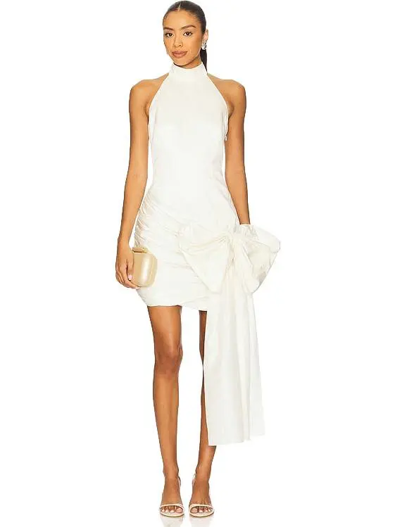 Remain Birger Christensen Satin Bow Dress - Egret