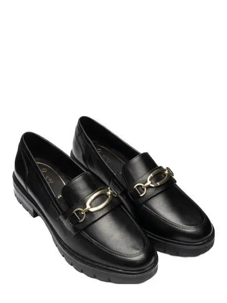 ARA Camellia Lug Sole Bit Loafer - Black