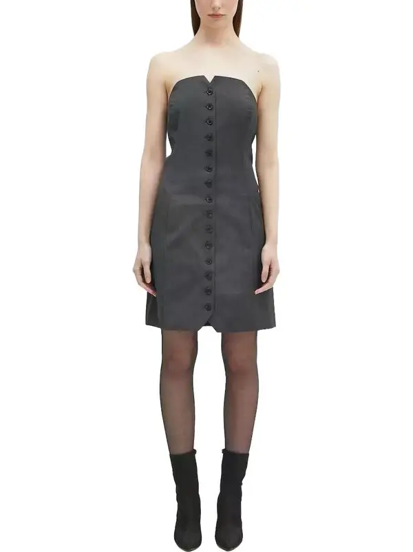 SAMSOE SAMSOE Strapless Mini Dress - Grey