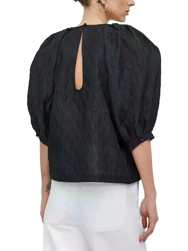 CUSTOMMADE Rose-embossed Top - Black
