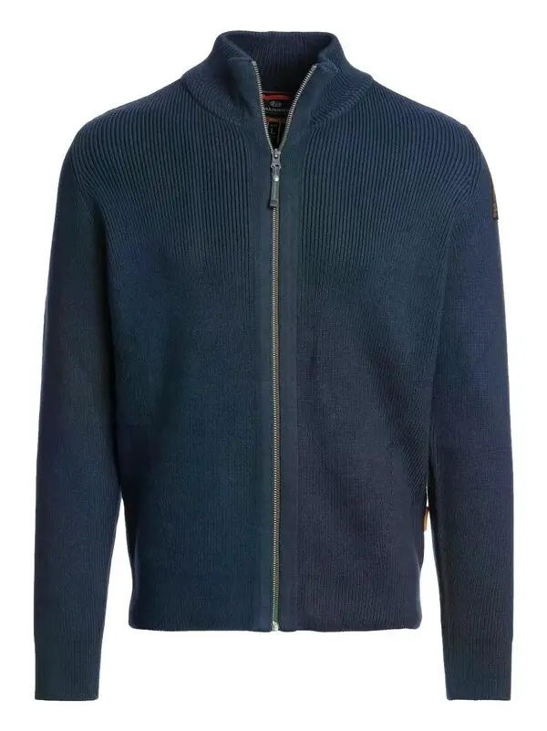 PARAJUMPERS Ribbed Zip-up Cardigan - Blue