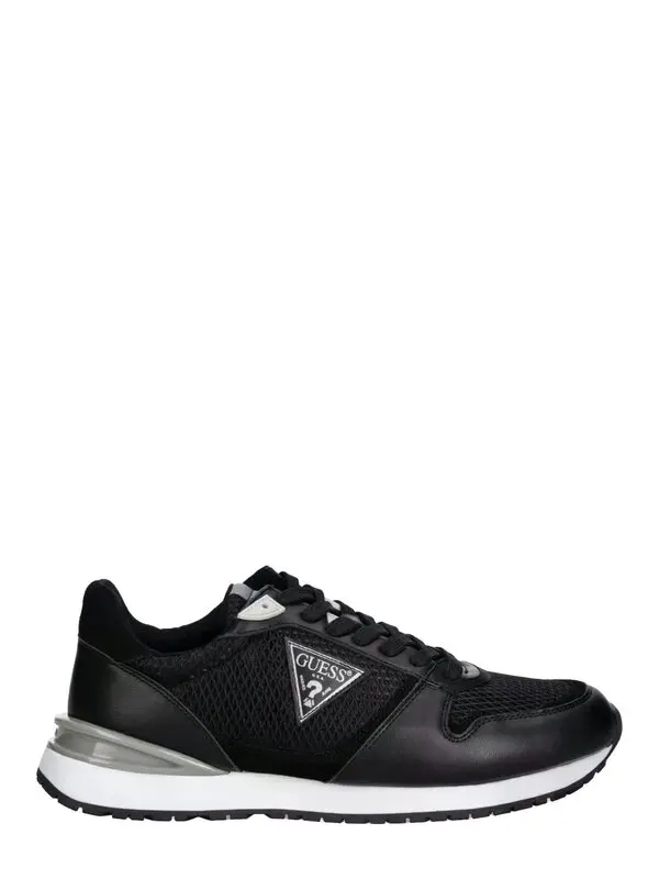 Guess Logo-patch Lace-up Sneakers - Black