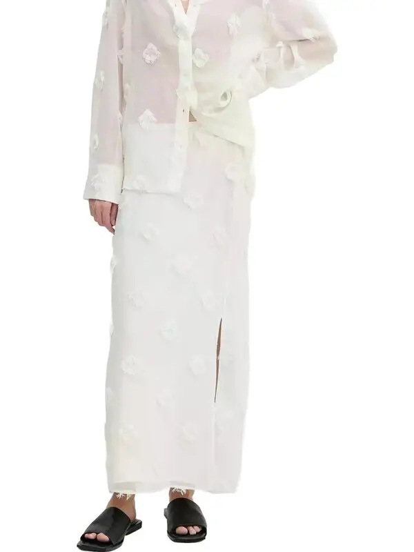 SAMSOE SAMSOE Tassel-embellished Split Skirt - White