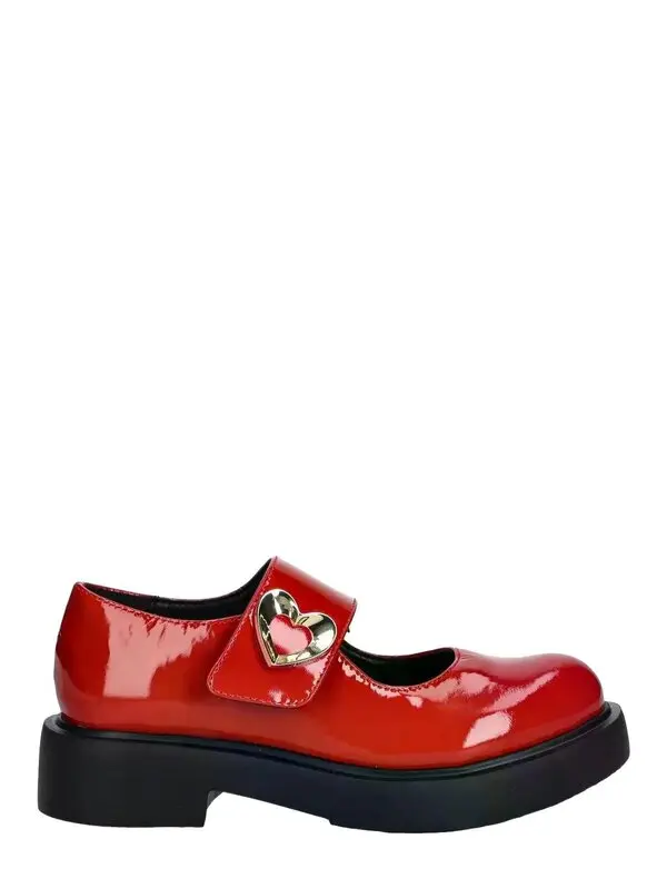 Moschino Patent Leather Platform Flats - Red