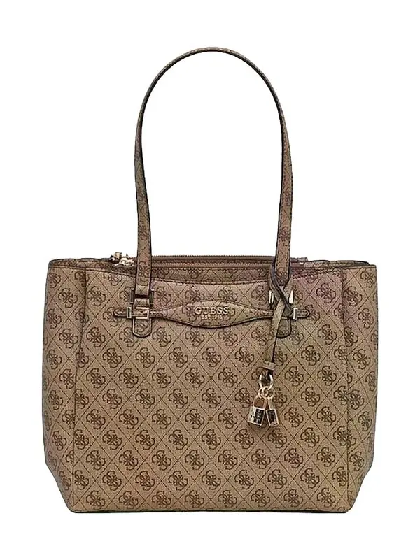 Guess Logo-plaque Top-handle Tote Bag - Neutrals