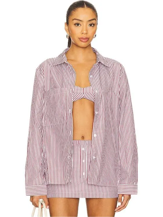 SNDYS X Estelle Shirt - Cranberry Stripe