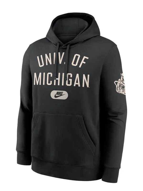 Nike Michigan Club College Pullover Hoodie - Black