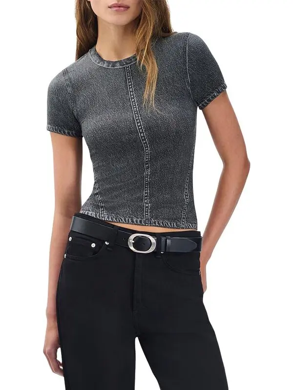 Rag & Bone Miramar Denim Top - Washed Black
