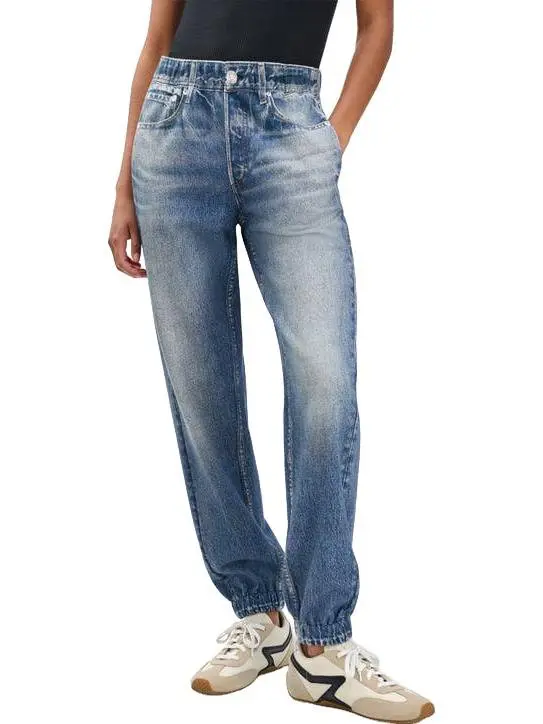 Rag & Bone Miramar Printed Cotton Terry Jogger - Blue