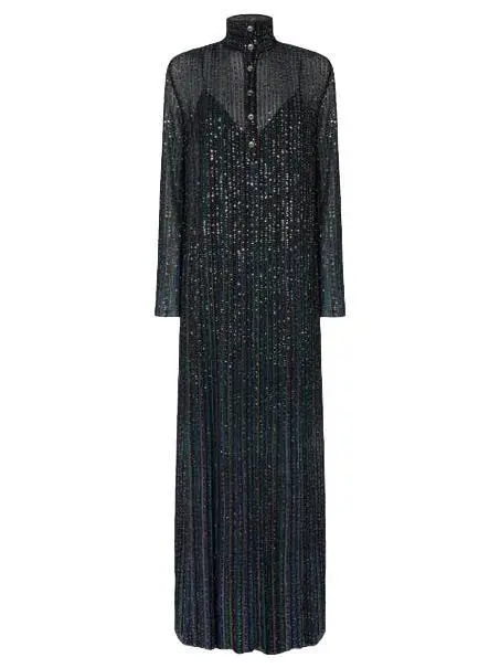 Missoni Long Button-down Dress With Lamé Stripes - Multicoloured