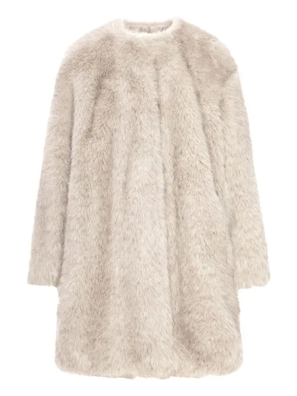 MAX MARA STUDIO Faux Fur Coat - Beige