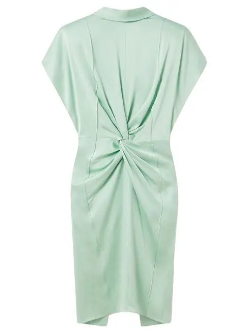 Stella McCartney Cap-sleeve Halterneck Twist Midi Dress - Neutral