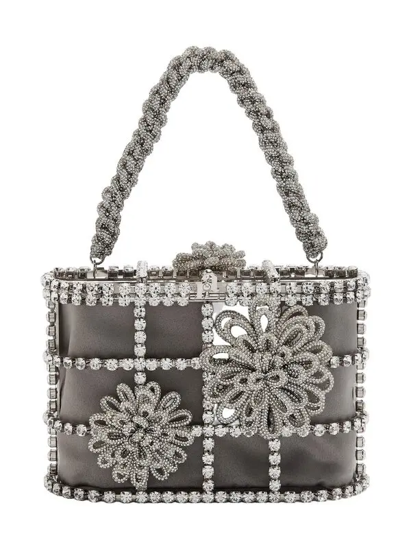 Rosantica Holli Timo Crystal-embellished Top Handle Bag - Silver