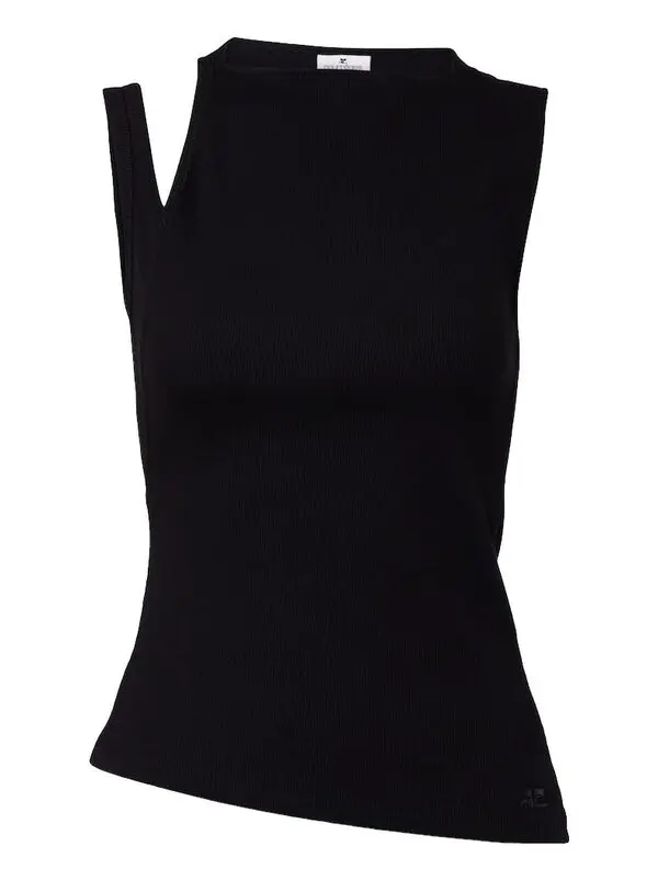 COURREGES Transverse '90s Cotton Top - Black