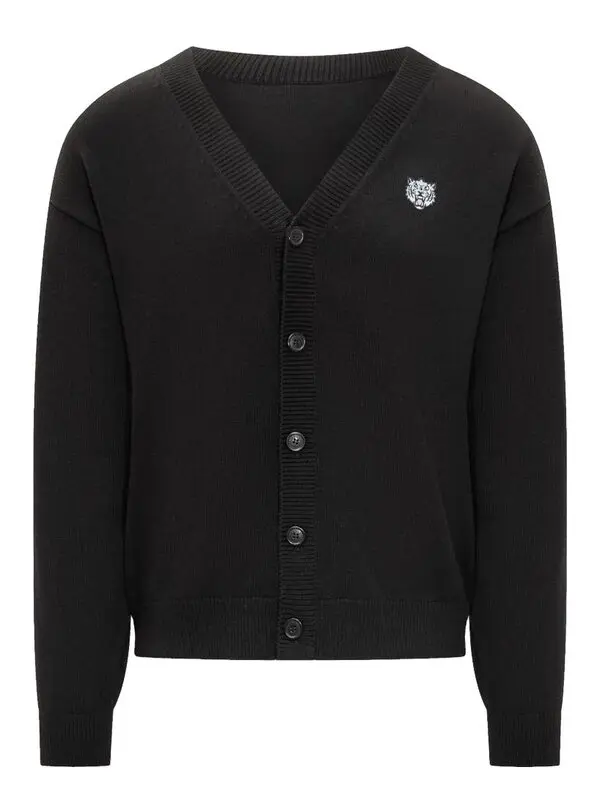 Kenzo Cardigan With Tiger Embroidery - Black