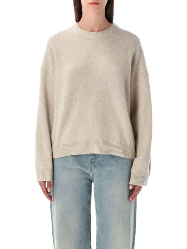 LOULOU STUDIO Tristan Crew Neck Sweater - Stone Melange