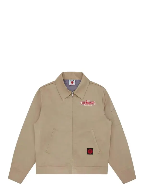 ICECREAM Logo-patch Zip-front Jacket - Brown