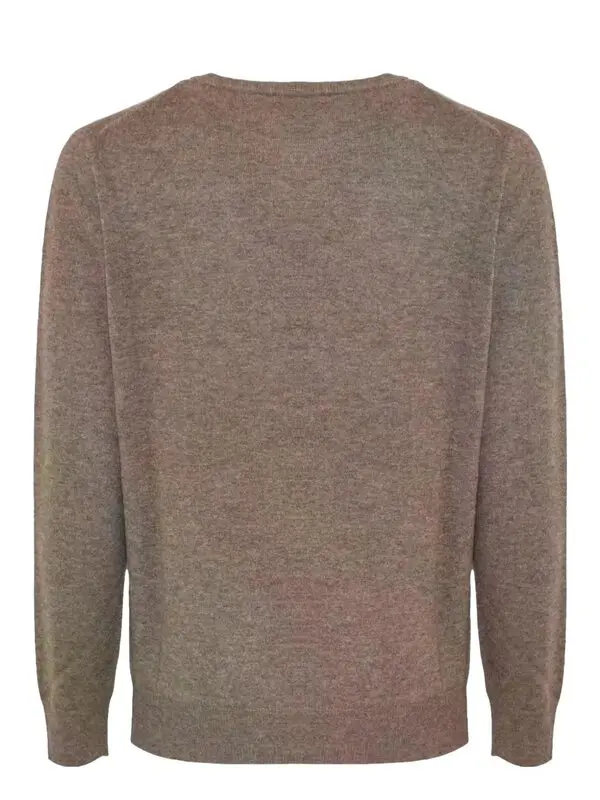 KANGRA Ribbed-trim Crew-neck Sweater - Brown