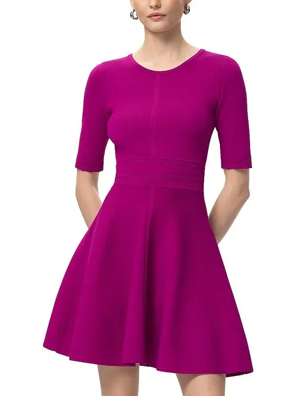 Herve Leger Eden Fit And Flare Dress - Verbena