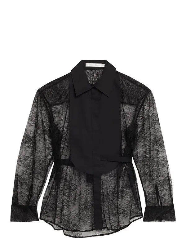 Christopher Esber Lace Tuxedo Shirt - Black