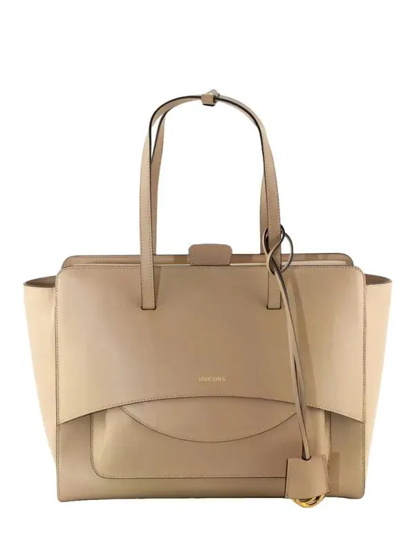HIDESINS Large Flat Leather Tote - Neutrals