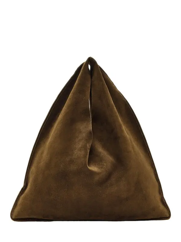 THE ROW Small Bindle Suede Bag - Brown