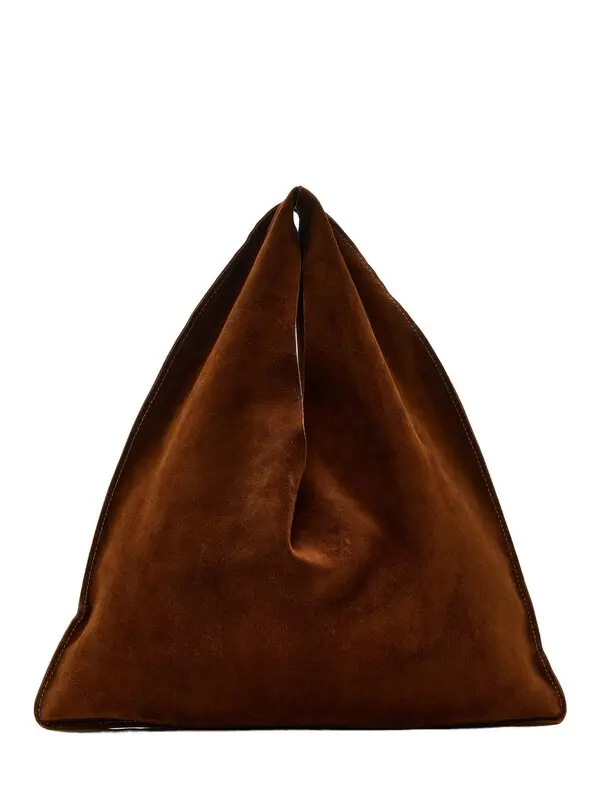 THE ROW Small Bindle Suede Bag - Neutral