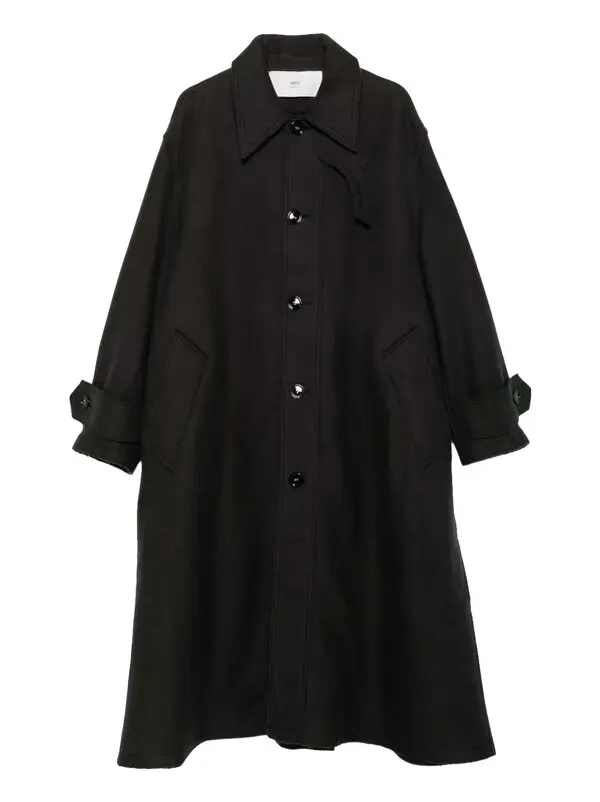 Ami Virgin Wool Single-breasted Coat - Grey