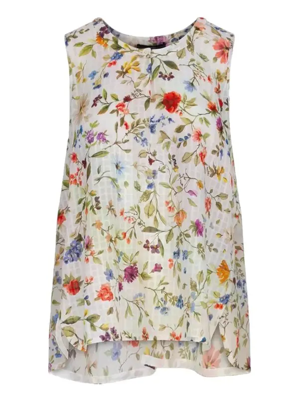 High Lithe Floral-print Top - White