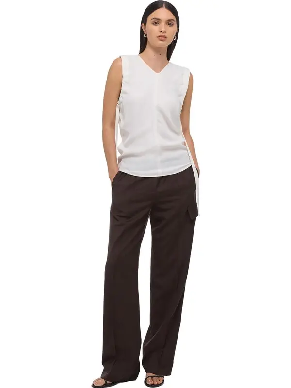 Helmut Lang Ruched Armhole Top - Ivory