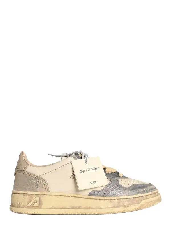 AUTRY Super Vintage Leather Sneakers - Silver