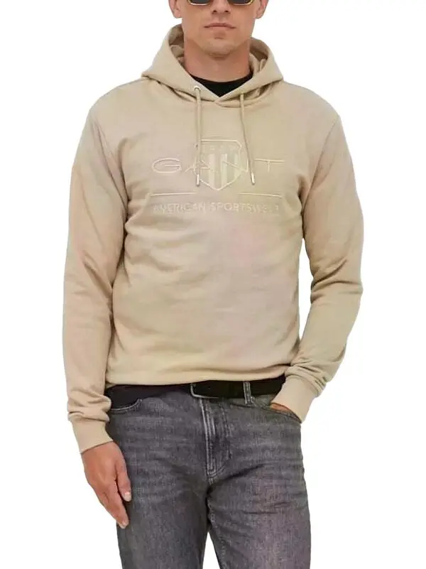 Gant Embroidered-logo Hoodie - Neutrals