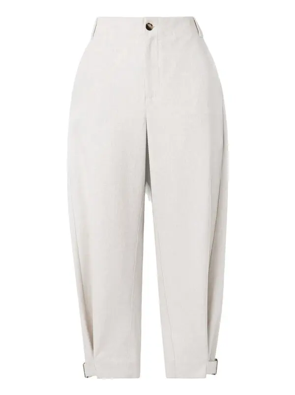 Proenza Schouler White Label Kay Cotton-blend Gabardine Tapered Pants - Ecru