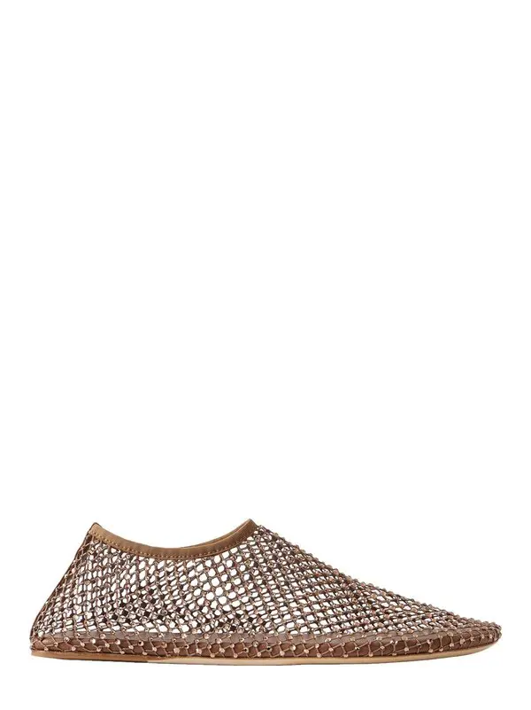 Christopher Esber Minette Crystal-embellished Ballet Flats - Metallic