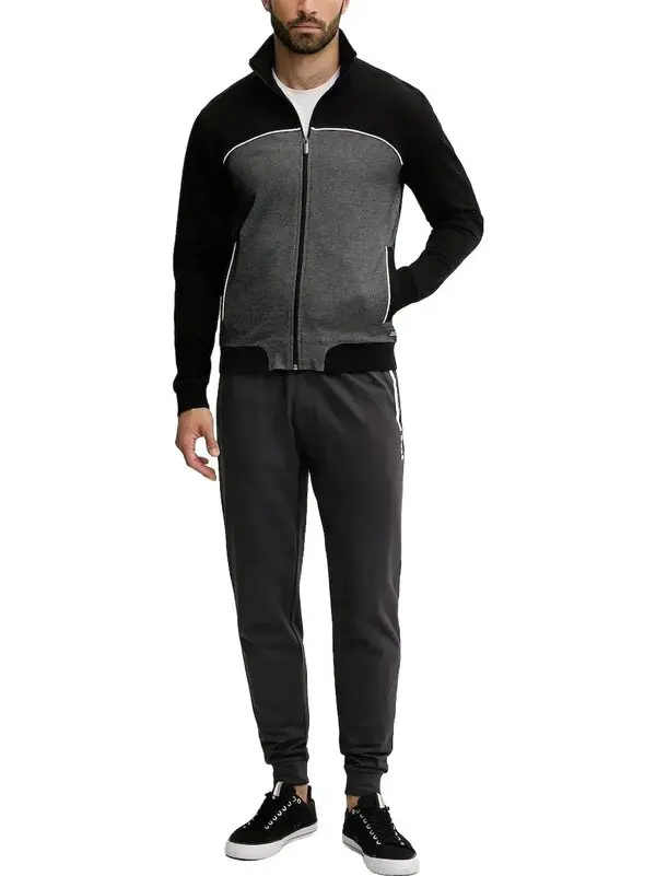 Hugo Boss Two-tone Zip-up Sweater - Grey