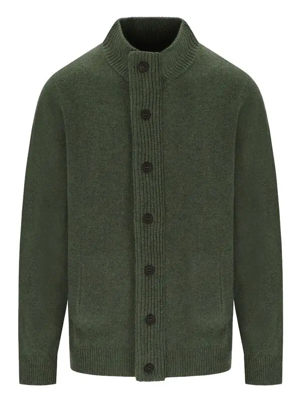 Barbour Essential Wool Cardigan - Green