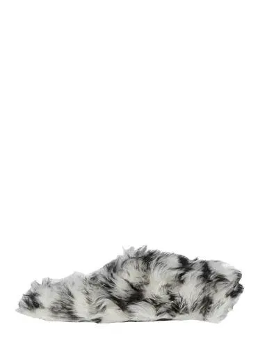 Marni Leather Mules With Shearling - White