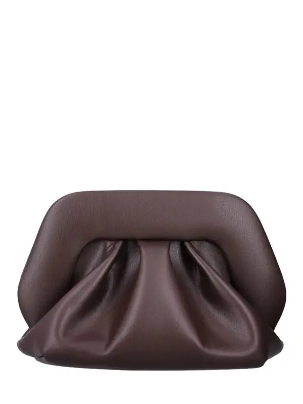 THEMOIRE Gea Pleated Clutch - Brown