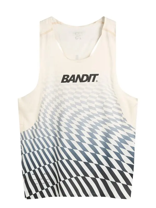 BANDIT Printed Drift Singlet - Undulating Check Gradient/black/chalk