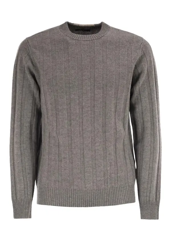 Peserico Wool And Cashmere Ribbed Jumper - Grey