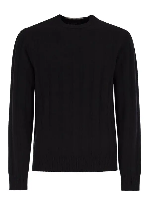 Peserico Wool And Cashmere Ribbed Jumper - Night Blue