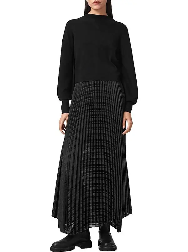 All Saints Sinead Dress And Sweater - Black