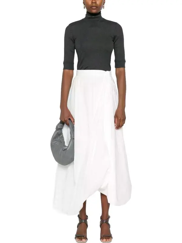 Brunello Cucinelli High-neck Ribbed Top - Grey