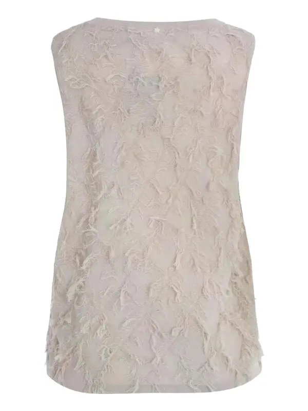 Lorena Antoniazzi Frayed Knit Vest - Neutrals