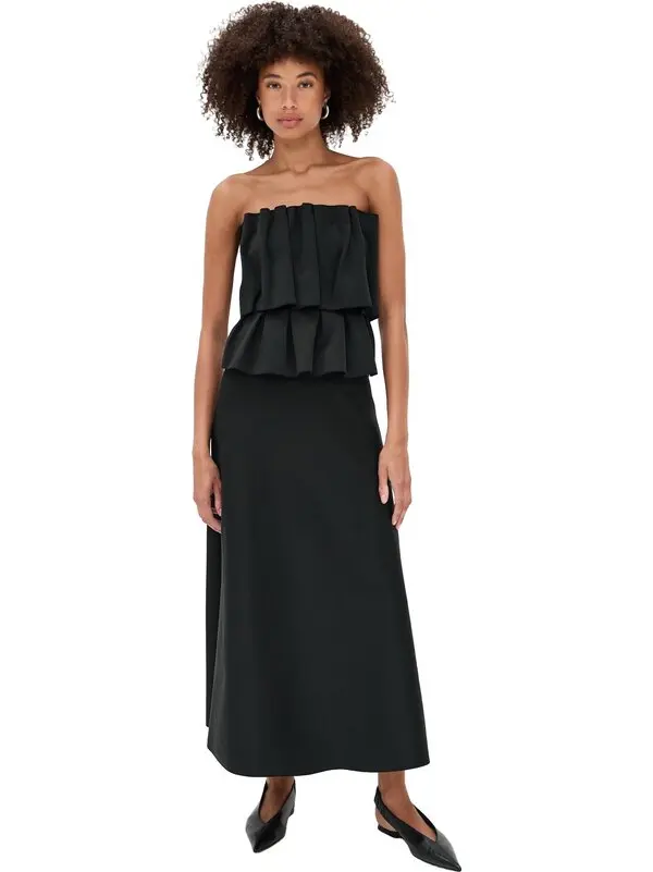 HOUSE OF DAGMAR Sculpted Tube Midi Dress - Black