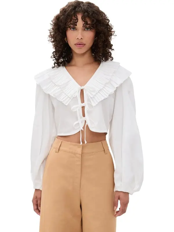DE LORETA Aurelia Blouse - White