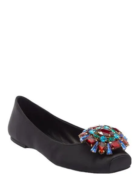 Jeffrey Campbell Ornate Flat - Black Satin Multi