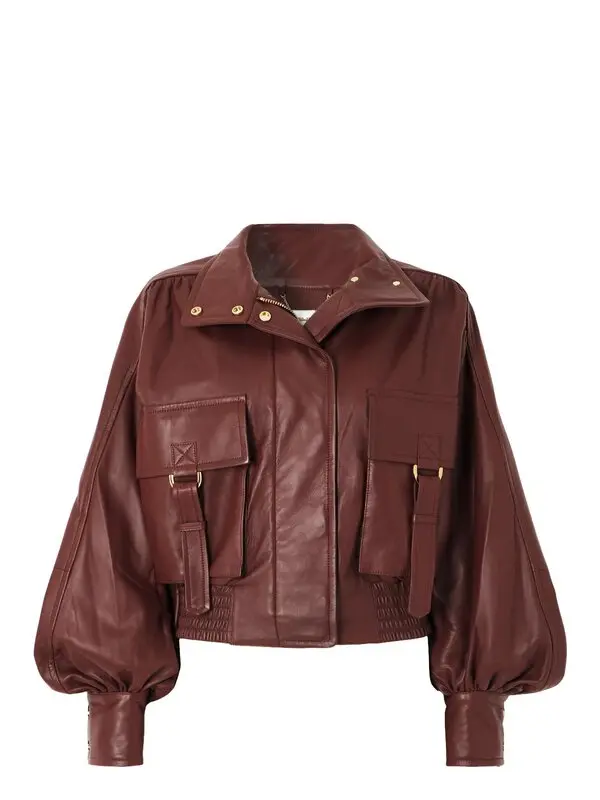 Zimmermann Hypnotic Leather Biker Jacket - Brown