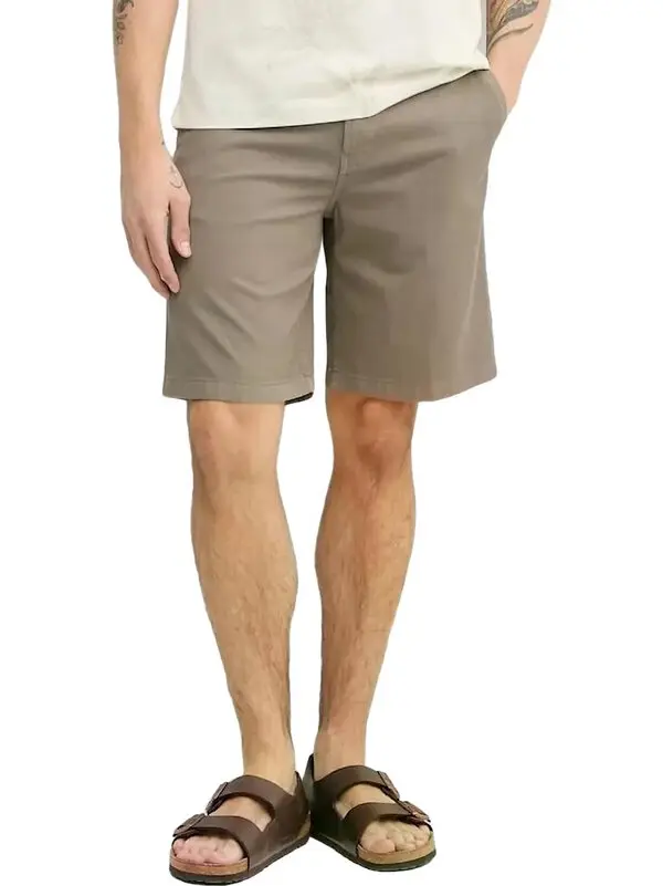 Hugo Boss Flat-front Stretch-cotton Shorts - Brown